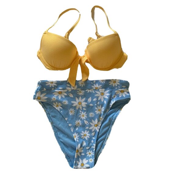Shade & Shore - Xhilaration | Swim | Nwt Bikini Swimsuit Yellow Blue ...